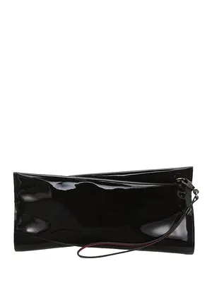 CHRISTIAN LOUBOUTIN Christian Louboutin Loubitwist Patent Leather Clutch Black