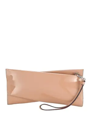 CHRISTIAN LOUBOUTIN Christian Louboutin Loubitwist Patent Leather Clutch Blush