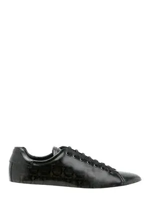 FERRAGAMO Cube Gancini-print Sneakers - Black