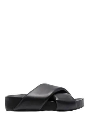JIL SANDER Cross Strap Sandals - Black