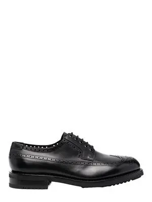 FERRAGAMO Marcus Perforated Derby Shoes - Black