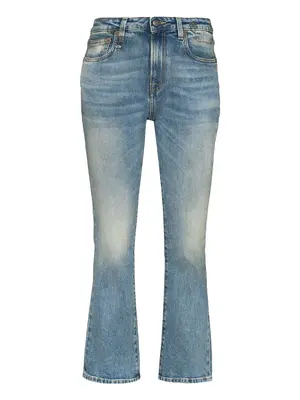 R13 Mid-rise Flared Cropped Jeans - Blue