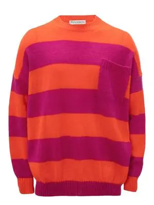 JW Anderson Striped Crew Neck Jumper - Pink