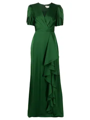 Sachin & Babi Mila Ruffle-drape Gown - Green