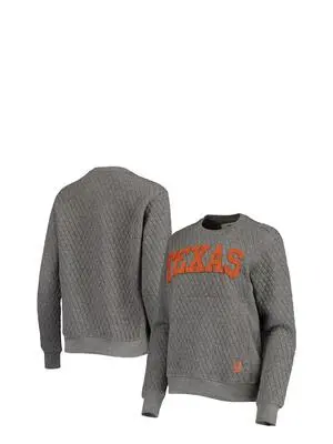 PRESSBOX Texas Longhorns Moose Quilted Pullover Sweatshirt - Heather Gray