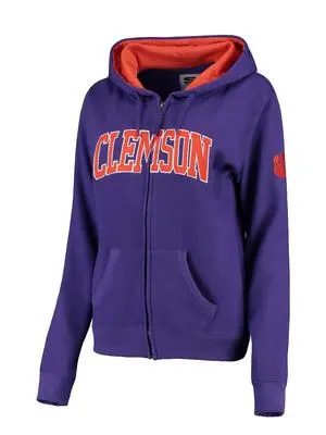 COLOSSEUM Clemson Tigers Arched Name Full-zip Hoodie - Purple