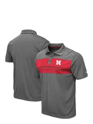 COLOSSEUM Heathered Charcoal Nebraska Huskers Smithers Polo - Heather Charcoal
