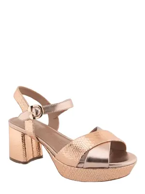 Aerosoles Aerosoles Cosmos Platform Sandals Rose Gold Leather