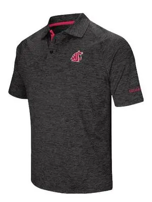 COLOSSEUM Black Washington State Cougars Down Swing Polo - Heather Black