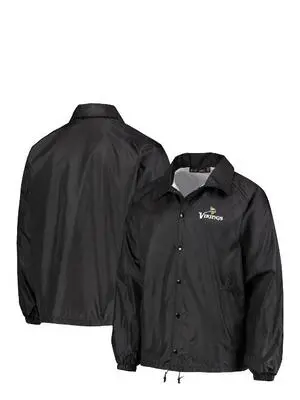 DUNBROOKE Minnesota Vikings Coaches Classic Raglan Full-snap Windbreaker Jacket - Black