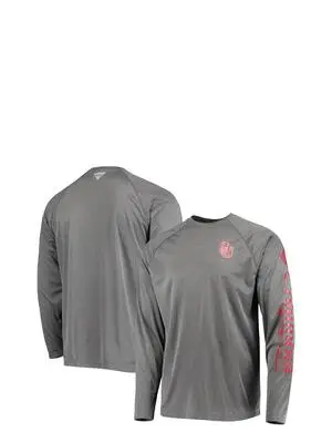 Columbia Oklahoma Sooners Terminal Tackle Omni-shade Raglan Long Sleeve T-shirt - Charcoal
