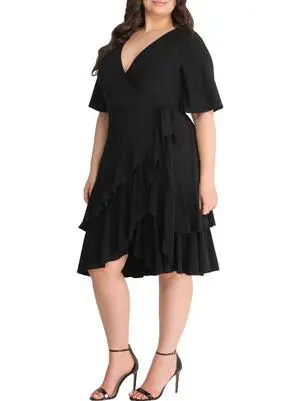 KIYONNA Miranda Wrap Dress - Black Noir