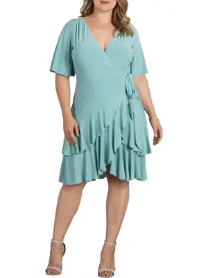 KIYONNA Kiyonna Miranda Wrap Dress Sage