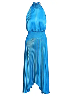 A.L.C. A. L.c. ​renzo Pleated Blouson Dress Cerulean