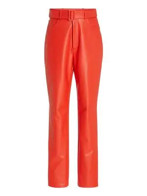 Lapointe High-waisted Belted Slim Jeans - Red