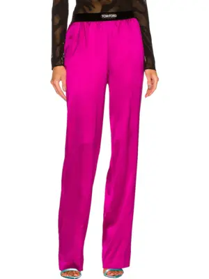 TOM FORD Metallic Silk Pajama Pant Hot Pink
