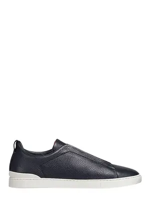 Zegna ZEGNA Triple Stitch Deerskin Sneakers Navy