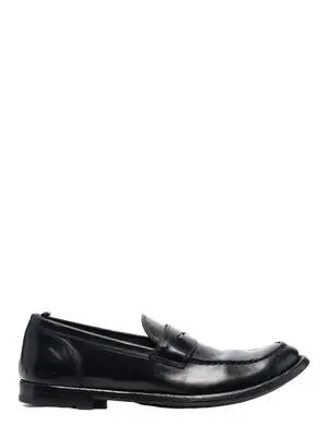Officine Creative Anatomia Leather Penny Loafers - Black