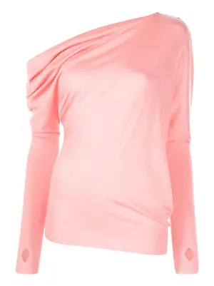TOM FORD TOM FORD One-Shoulder Cashmere-Blend Jumper