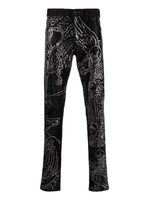 Philipp Plein Skeleton Tattoo Straight-leg Jeans - Black