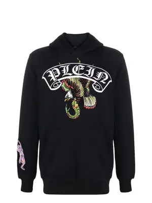 Philipp Plein Logo-print Pullover Hoodie - Black