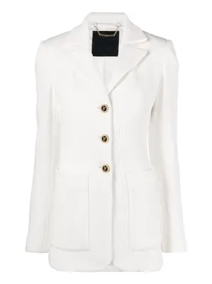 Philipp Plein Single-breasted Cotton Blazer - White