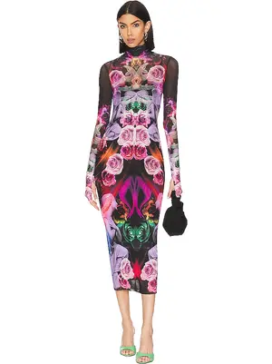 AFRM Shailene Dress Abstract Collage