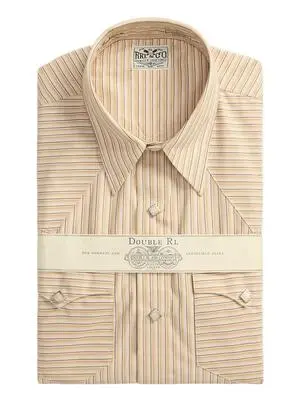 Ralph Lauren Slim Fit Striped Western Shirt - Brown Multi