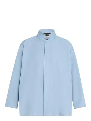 Eskandar Eskandar Slim A-Line Shirt With Stepped Insert Woadblue