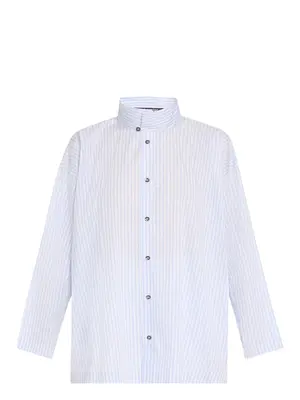 Eskandar Eskandar Slim A-Line Two Collar Shirt Skyblue