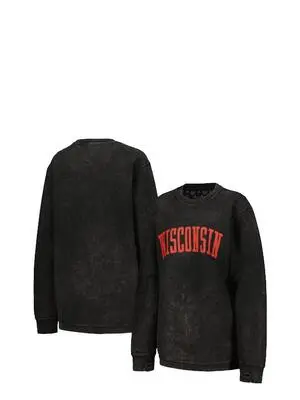 PRESSBOX Wisconsin Badgers Corduroy Pullover Sweatshirt - Black