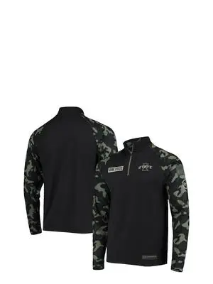 COLOSSEUM Iowa State Cyclones Camo Oht Military Appreciation Take Flight Raglan Quarter-zip Jacket - Black