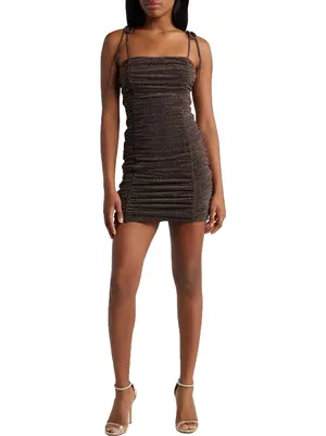 JUMP APPAREL Jump Apparel Shimmer Ruched Dress Copper