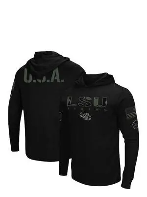 COLOSSEUM Lsu Tigers Oht Military Appreciation Hoodie Long Sleeve T-shirt - Black