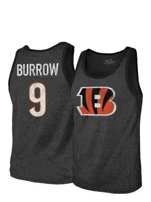 MAJESTIC THREADS Joe Burrow Cincinnati Bengals Name & Number Tank Top - Black