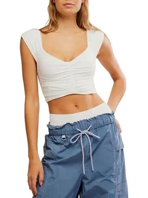 Free People Breathe Deeper Crop Top - White