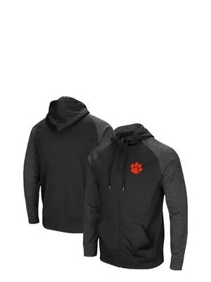 COLOSSEUM Clemson Tigers Raglan Full-zip Hoodie - Black