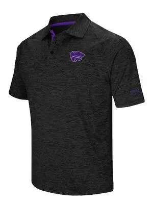 COLOSSEUM Black Kansas State Wildcats Down Swing Polo - Heather Black