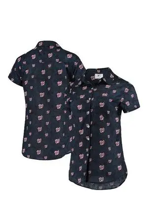 FOCO Washington Nationals Floral Print Short Sleeve Shirt