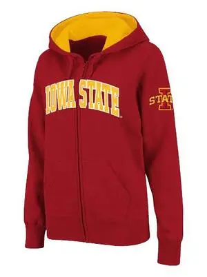 COLOSSEUM Iowa State Cyclones Arched Name Full-zip Hoodie - Cardinal