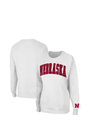 COLOSSEUM Nebraska Huskers Campanile Pullover Sweatshirt - White