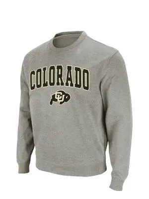 COLOSSEUM Colorado Buffaloes Arch And Logo Crew Neck Sweatshirt - Heather Gray