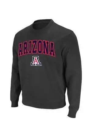 COLOSSEUM Arizona Wildcats Arch & Logo Crew Neck Sweatshirt - Charcoal