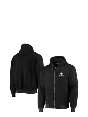 DUNBROOKE New Orleans Saints Craftsman Thermal-lined Full-zip Hoodie - Black