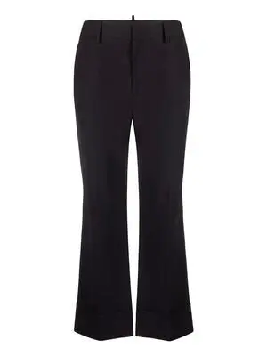 Dsquared2 Cropped Turn-up Trousers - Black