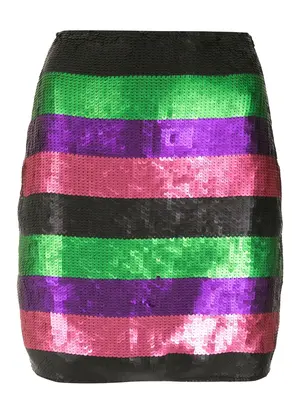 AMIR SLAMA Amir Slama Sequin Striped Mini Skirt