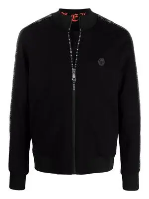 Philipp Plein Skull-motif Stripe Bomber Jacket - Black