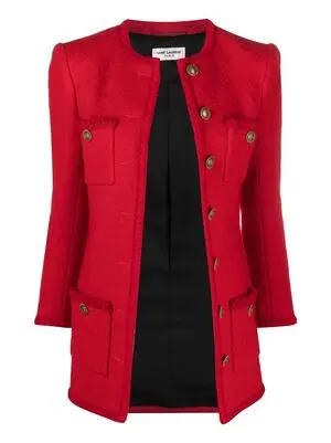 Saint Laurent Single-breasted Coat - Black