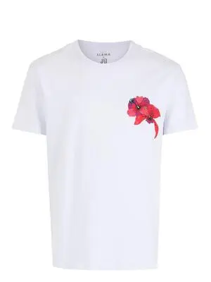 AMIR SLAMA Floral-print Crewneck T-shirt - White