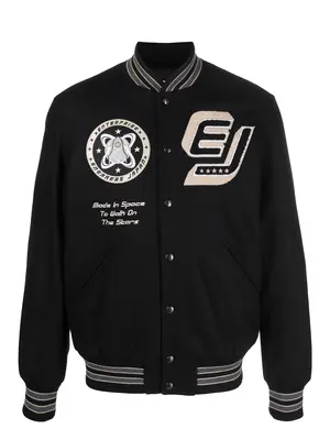 ENTERPRISE JAPAN Varsity Patch-detail Bomber Jacket - Black
